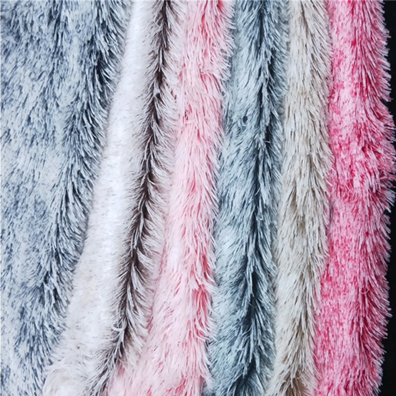 双色40毛背印刮底PV绒 印花长绒布 渐变长毛绒 家纺地毯狗窝面料-阿里巴巴