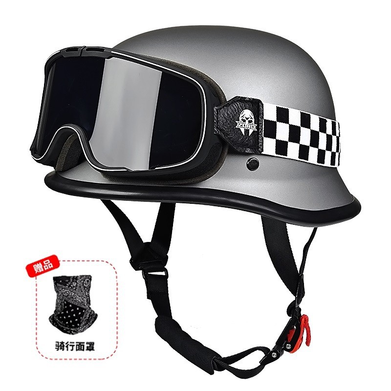 GB 3C Retro Motorcycle Helmet Men's Half Helmet Summer German Private ...