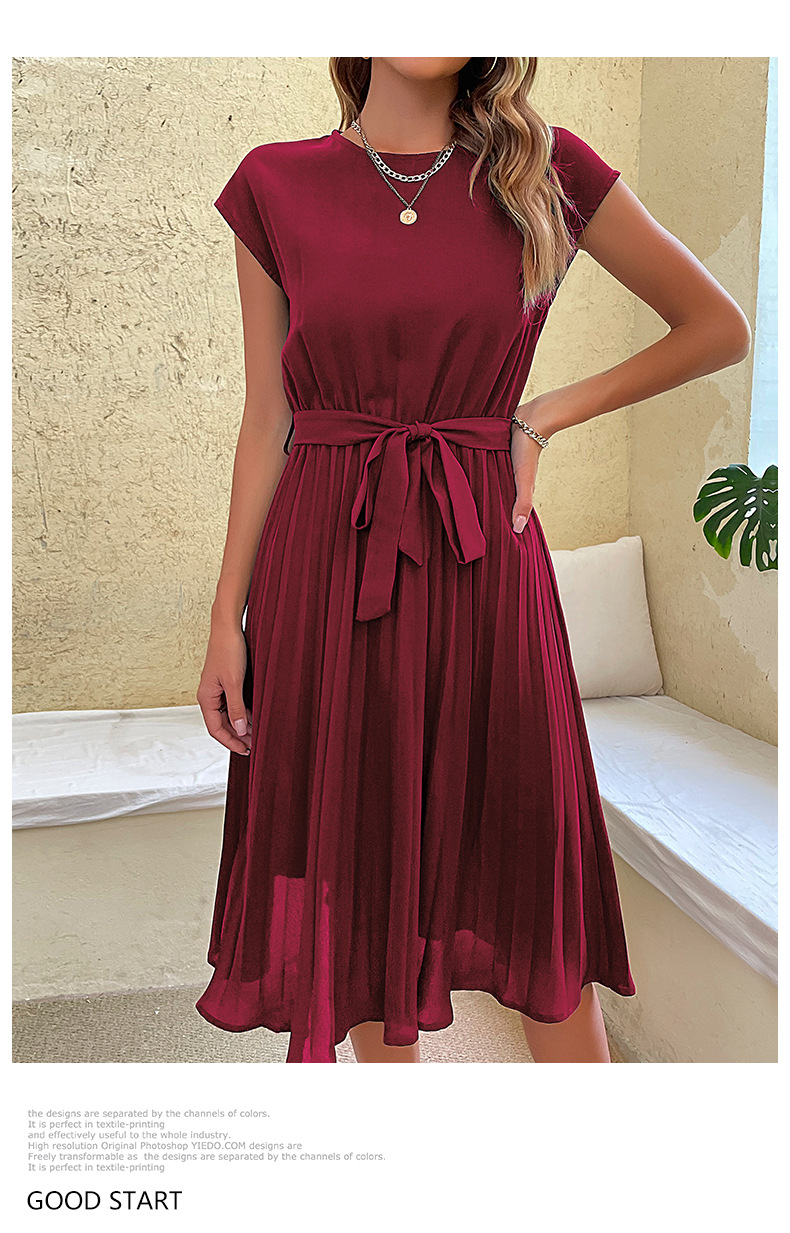 New Women's Casual Strappy Solid Color Dress