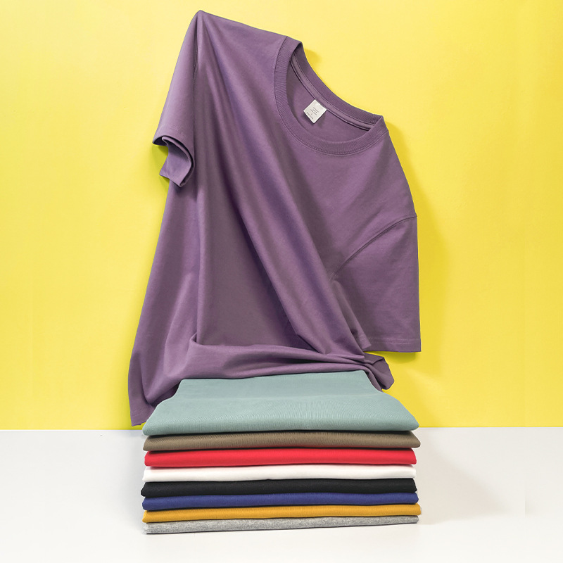 230g体恤短袖男T 恤中磅夏季纯棉t-shirt男女青年圆筒无缝打底衫-阿里巴巴