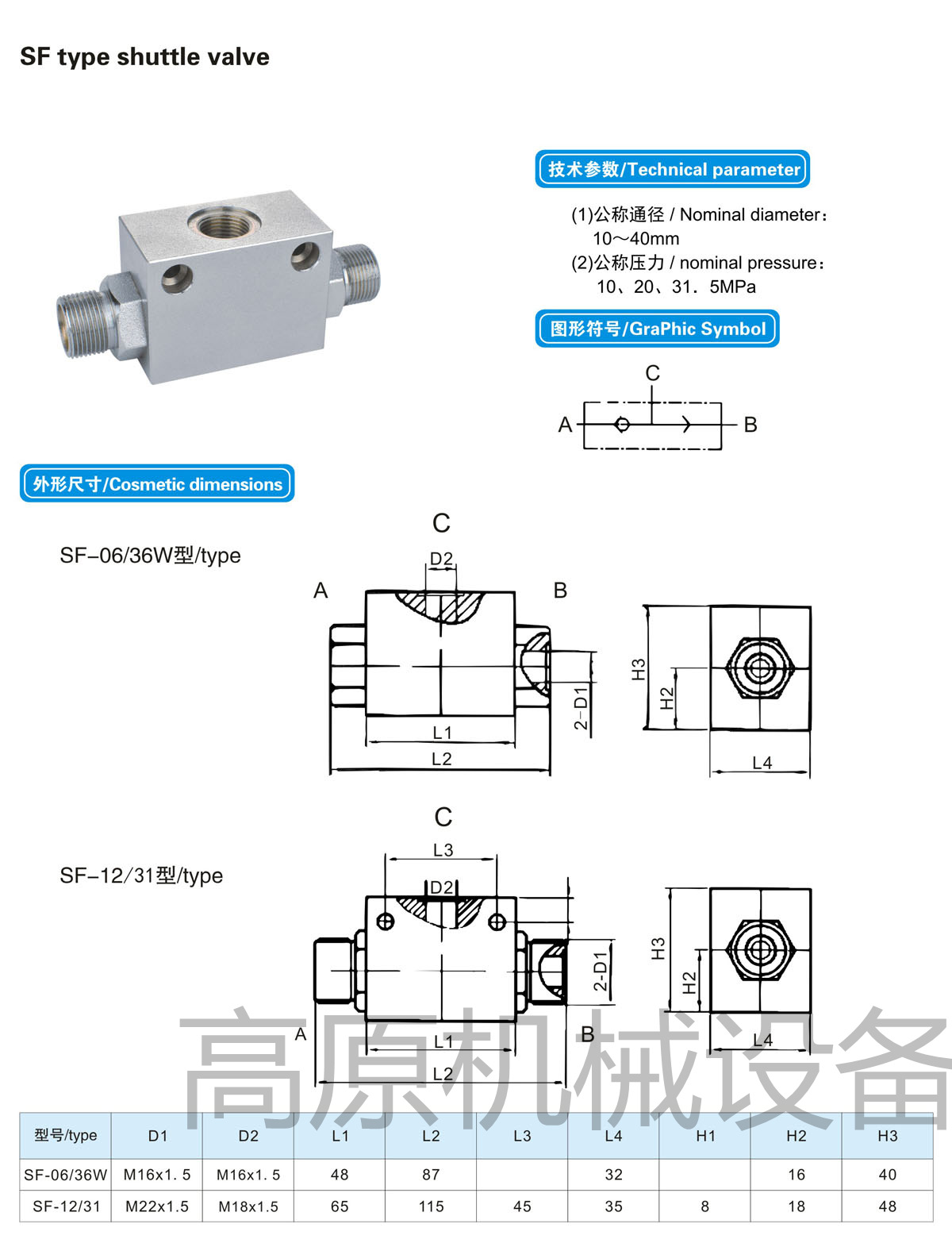 VUSF-G1/4 三通液压梭阀 液压梭阀 VUSF-G3/8 管式液压梭阀-阿里巴巴
