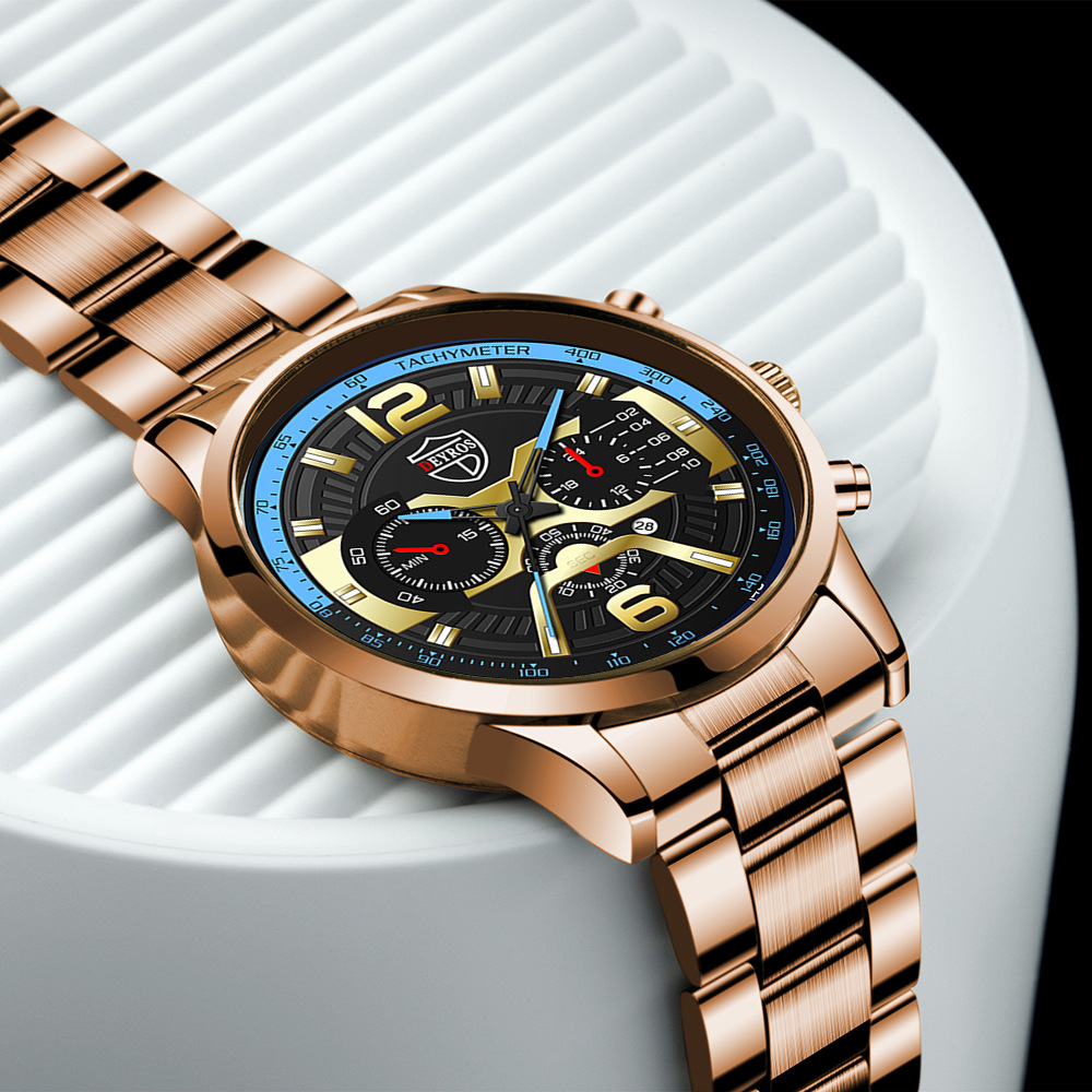 Supply New Fashion Men's Stainless Steel Calendar Watch Business Quartz ...