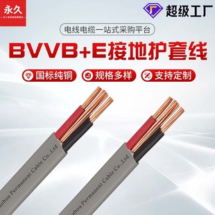 跨境供应BVVB+E接地护套电线电缆导线批发 2.5平方电缆线加工定制-阿里巴巴