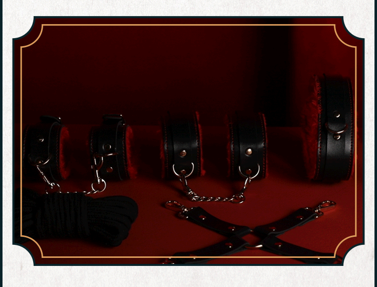 谜姬sm毛绒10件套捆绑绳手铐女眼罩乳夹项圈滴蜡惩罚用具调情批发-阿里巴巴