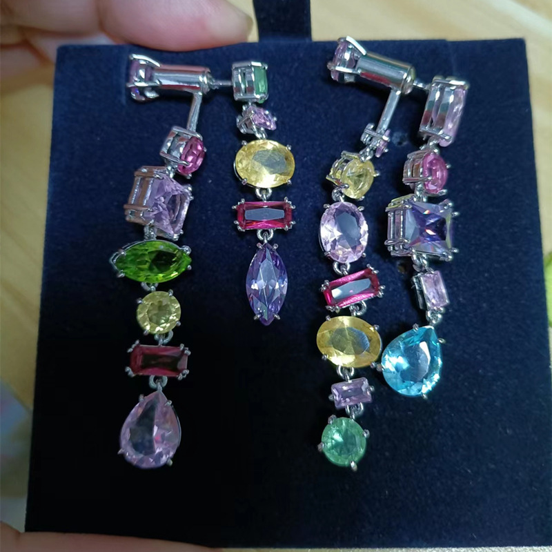 新品 施家 流光溢彩不对称水滴形糖果耳环 粉红色爱心造型耳环-阿里巴巴