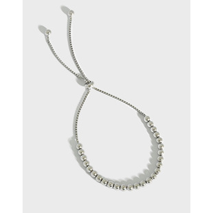 022韩版ins小众几何圆珠串珠可调节S925纯银手链女-阿里巴巴