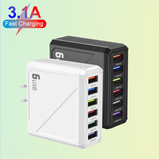 3.1A 6USB Charger手机充电器 充电头 欧美英韩插头 跨境批发-阿里巴巴