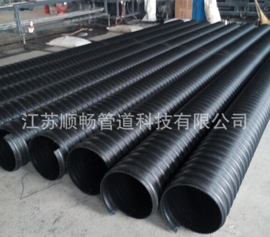 现货HDPE中空壁缠绕管高密度PE钢带增强螺旋双壁波纹管DN300-阿里巴巴