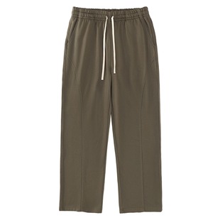 跨境男装2025跨境新款460G弯刀潮直筒毛圈长裤拼接宽松休闲长裤男-阿里巴巴