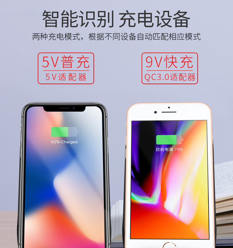 Q740 15W快充双线圈桌面立式支架适用苹果手机无线充电器-阿里巴巴