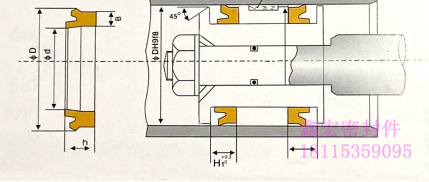 A8L气缸油封QYD/U/Y型125*5/6*113/115*12活塞孔用唇形耐磨密封圈-阿里巴巴