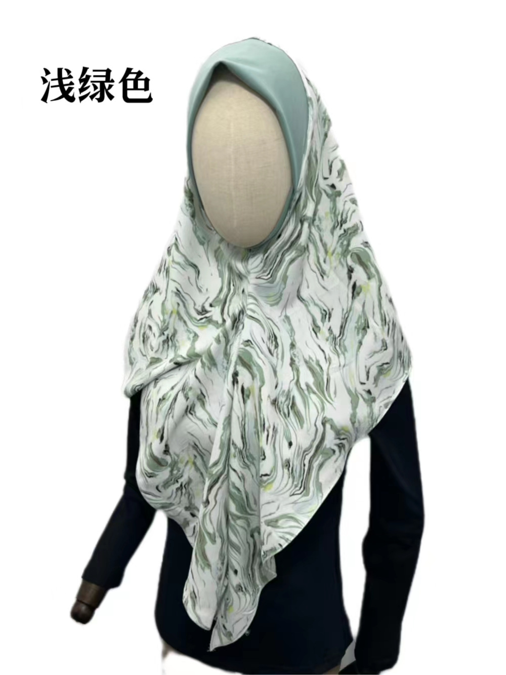 新款雪纺印花三角巾头巾女士时尚盖头纱巾多色厂家直销W031-阿里巴巴