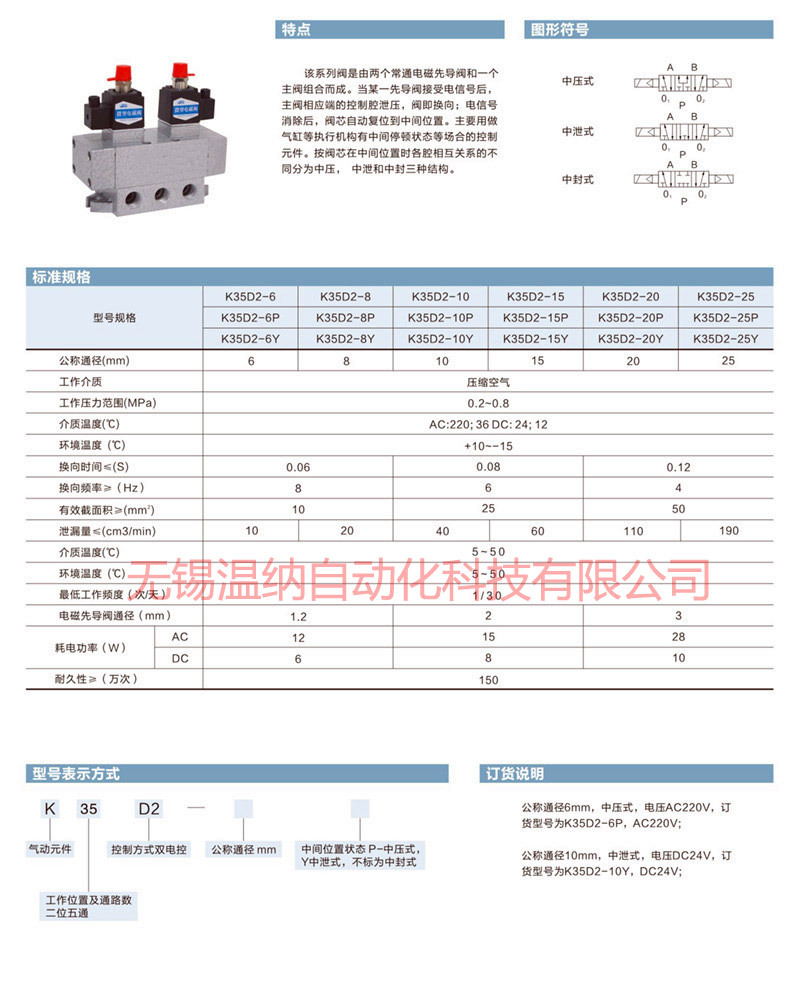 K35D-20,K35D-25,K35D2-6,K35D2-8电磁阀，温纳电控换向阀-阿里巴巴