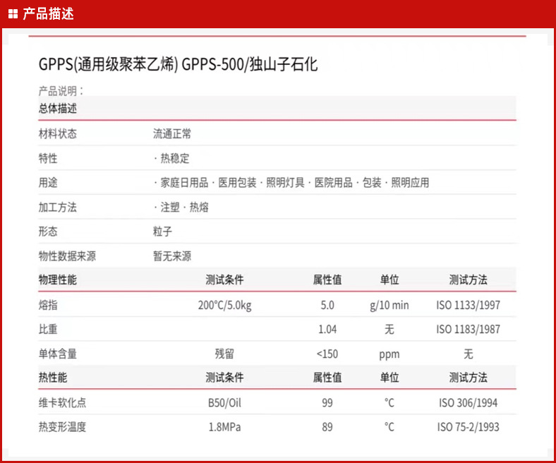 GPPS 独山子石化GPPS-500 透苯 蓝底透明 医用食品级注塑聚苯乙烯-阿里巴巴