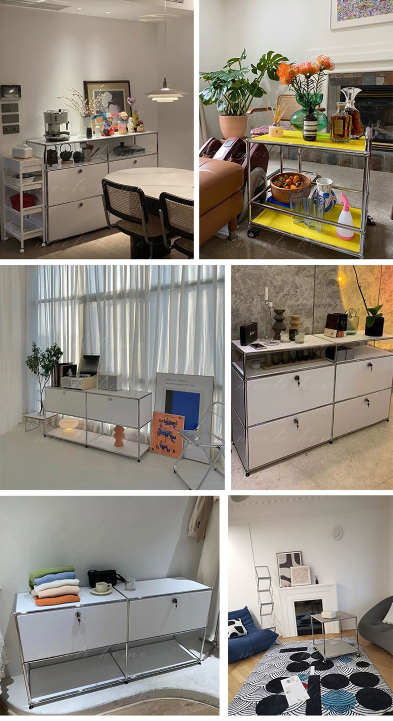 中古usm模块柜子组合不锈钢多功能简约ins风装饰餐边柜收纳柜斗柜-阿里巴巴