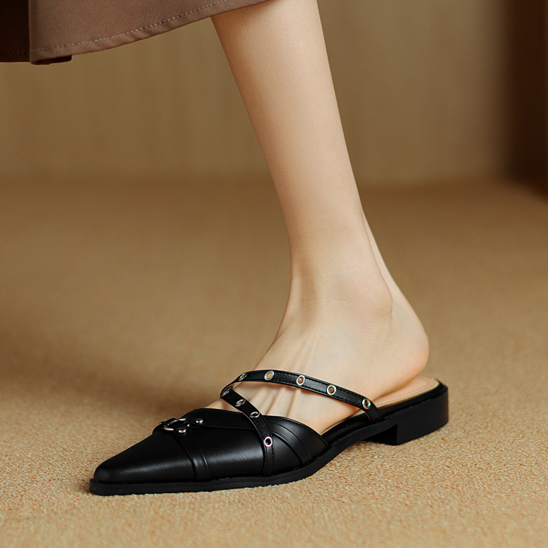 CHIKO Louisa Pointy Toe Block Heels Clogs/Mules Shoes