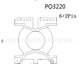 PQ3220电源骨架PQ3220变压器骨架通讯骨架立式6+2针G3262-阿里巴巴