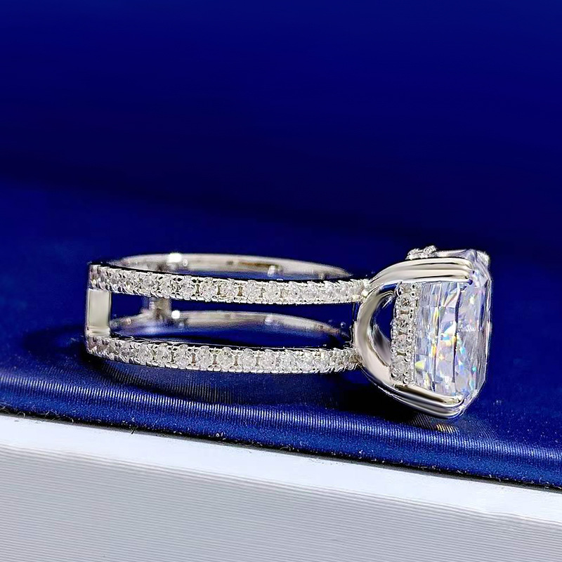 隆隆金 2023新款S925纯银进口高碳钻9*11欧美wish爆款微镶戒指女-阿里巴巴