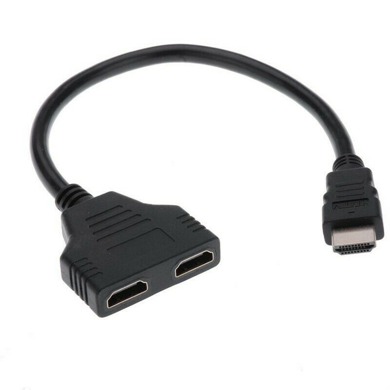 HDMI 1 In 2 Out Splitter 1080P Male To Double Female Adapter-阿里巴巴