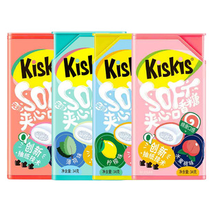酷滋KisKis多口味无糖夹心口香糖 清新口气 休闲零食商超批发34g-阿里巴巴