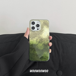 WOOWOOWOO小众ins感渐变褶皱锡纸纹适用苹果15手机壳iphone14pr16-阿里巴巴