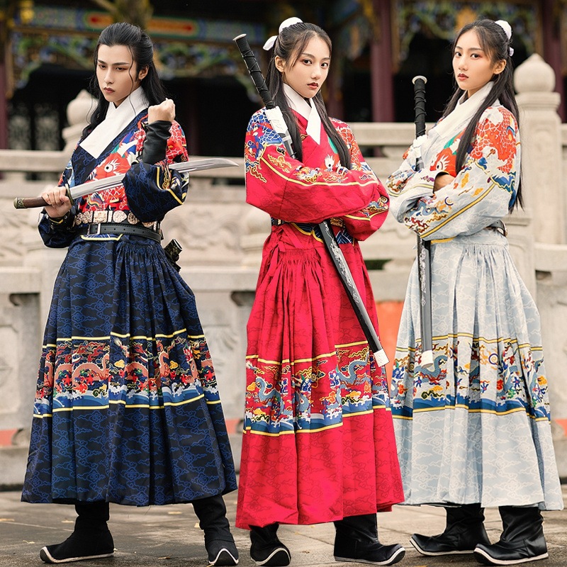 明制飞鱼服原创曳撒 莽服 贴里锦衣卫男女同款飞鱼服汉服-阿里巴巴