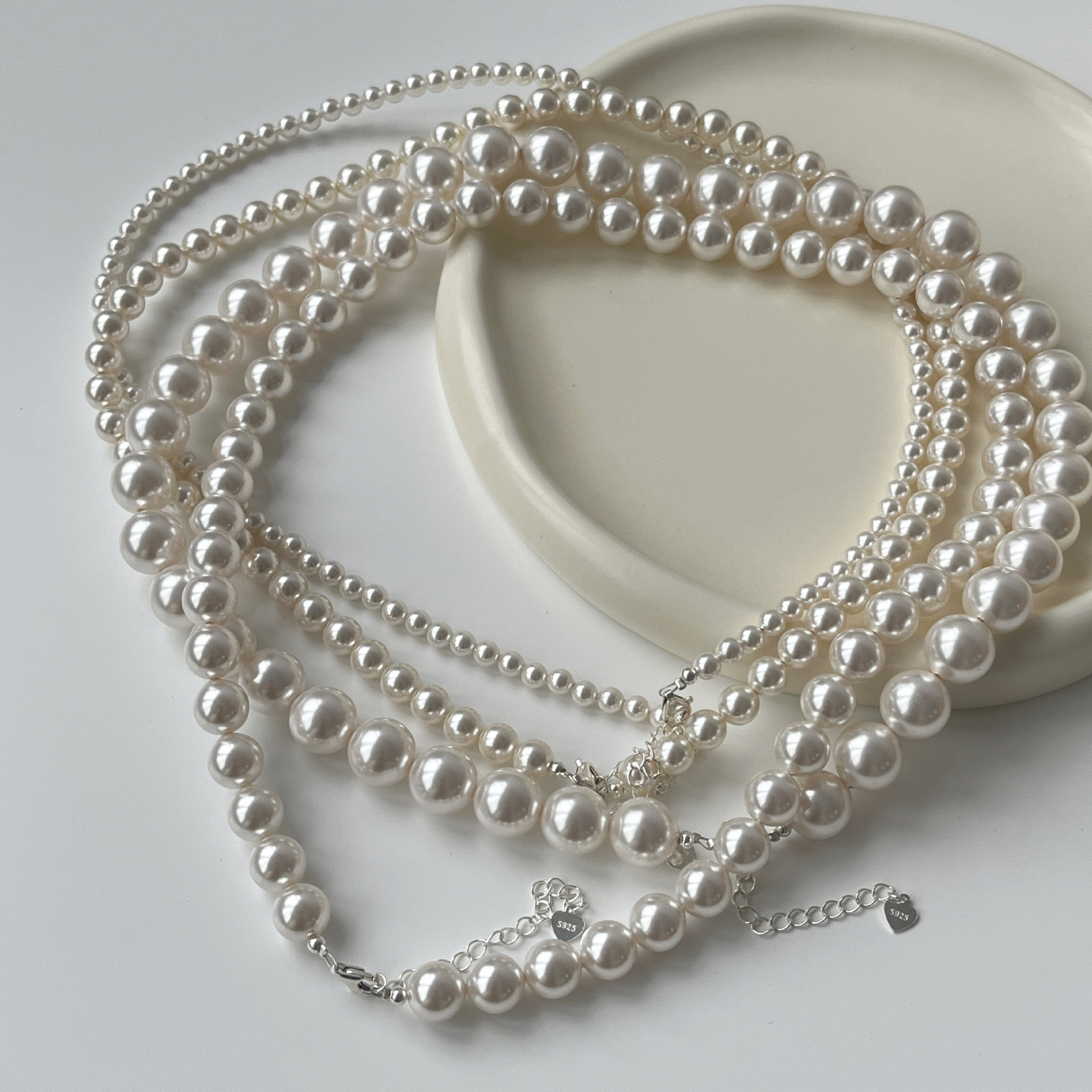 赛伊娜新款正圆强光正圆珍珠项链女ins时尚博主fever同款s925纯银-阿里巴巴