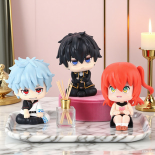 Q版坐姿坂田银时土方十四郎大头手办银魂潮玩Q版动漫车载模型摆件-阿里巴巴