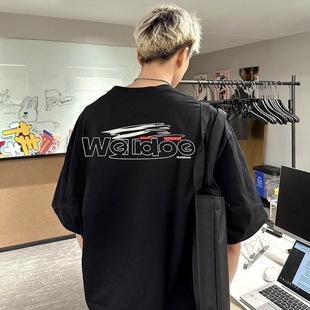 WE11DONE TRACK涂鸦美式潮牌宽松休闲重磅纯棉T恤情侣男女短袖WD-阿里巴巴