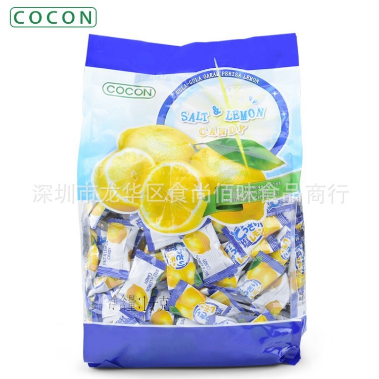 批发马来西亚进口COCON可康牌咸柠檬味糖果休闲小零食1000g6包1箱-阿里巴巴