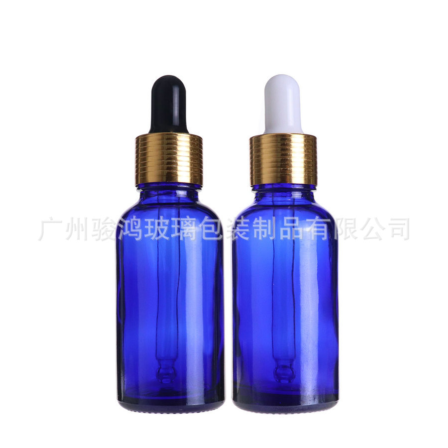 厂家现货供应30毫升玻璃烟油瓶 蓝色精油瓶 化妆品玻璃滴管瓶-阿里巴巴