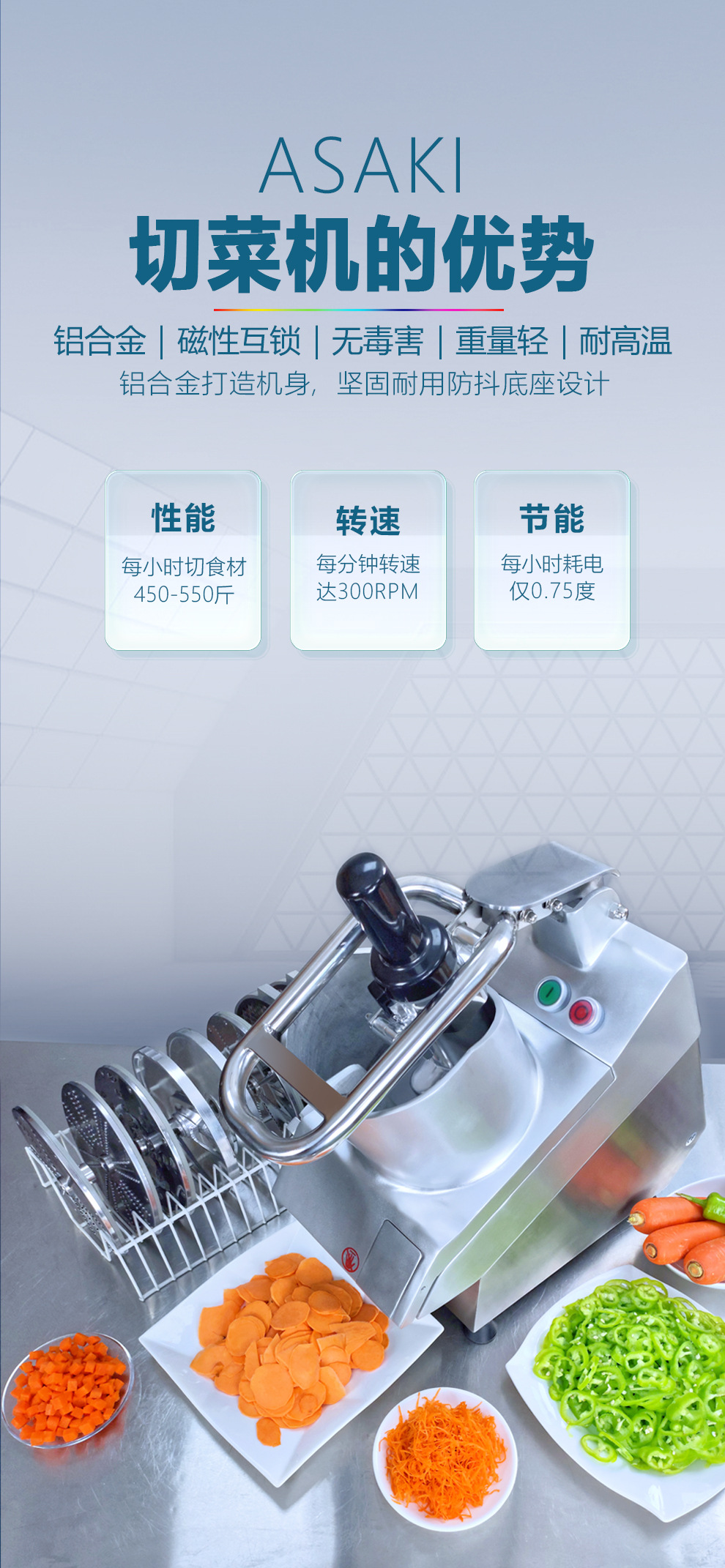ASAKI 山崎商用切菜机食堂酒店厨房蔬菜土豆切丝切条切丁机切片机-阿里巴巴