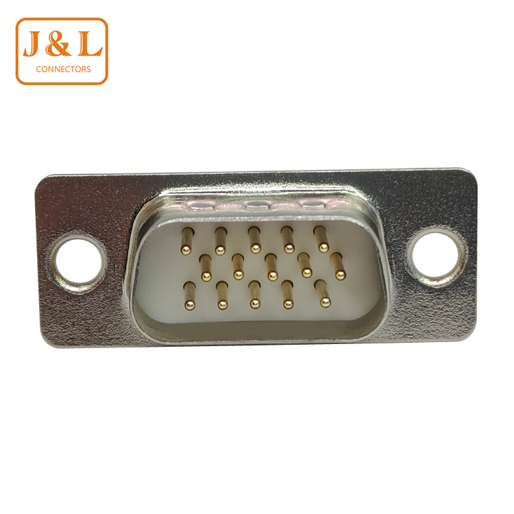 三排 DB15公头/母头VGA白胶蓝胶 镀金焊线式 DB15串口插座连接器-阿里巴巴