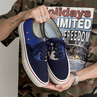 新品AFANTING联名系列高端支线帆布鞋米色鸳鸯复古男休闲板鞋1577-阿里巴巴