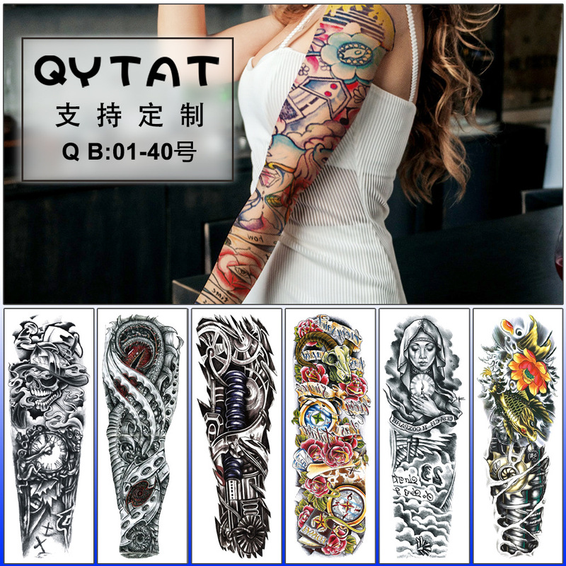 2pcs arm tattoo sticker for unisex covered with arm tattoo flower ...
