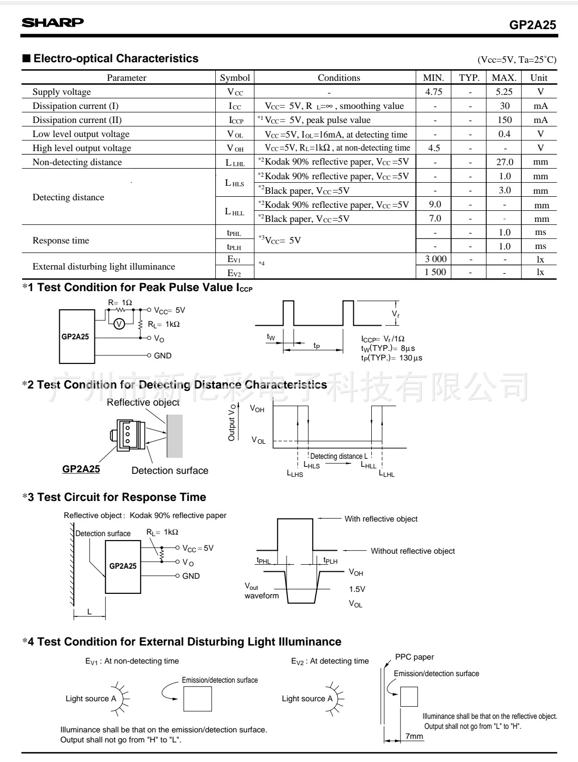 GP2A25反射式光电传感器 GP2A25J0000F光眼 打印机 SHARP光电开关-阿里巴巴