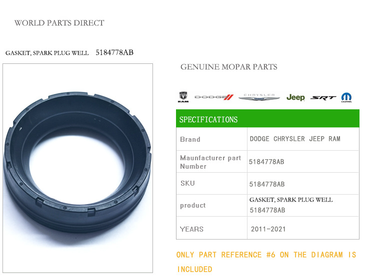 适用于DODGE 战马 挑战者 300C 大切诺基 火花嘴塞油封5184778AB-阿里巴巴