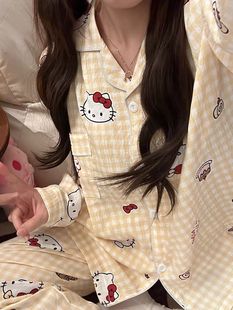 HelloKitty睡衣女春秋季新款长袖长裤ins日系甜美学生外穿家居服-阿里巴巴