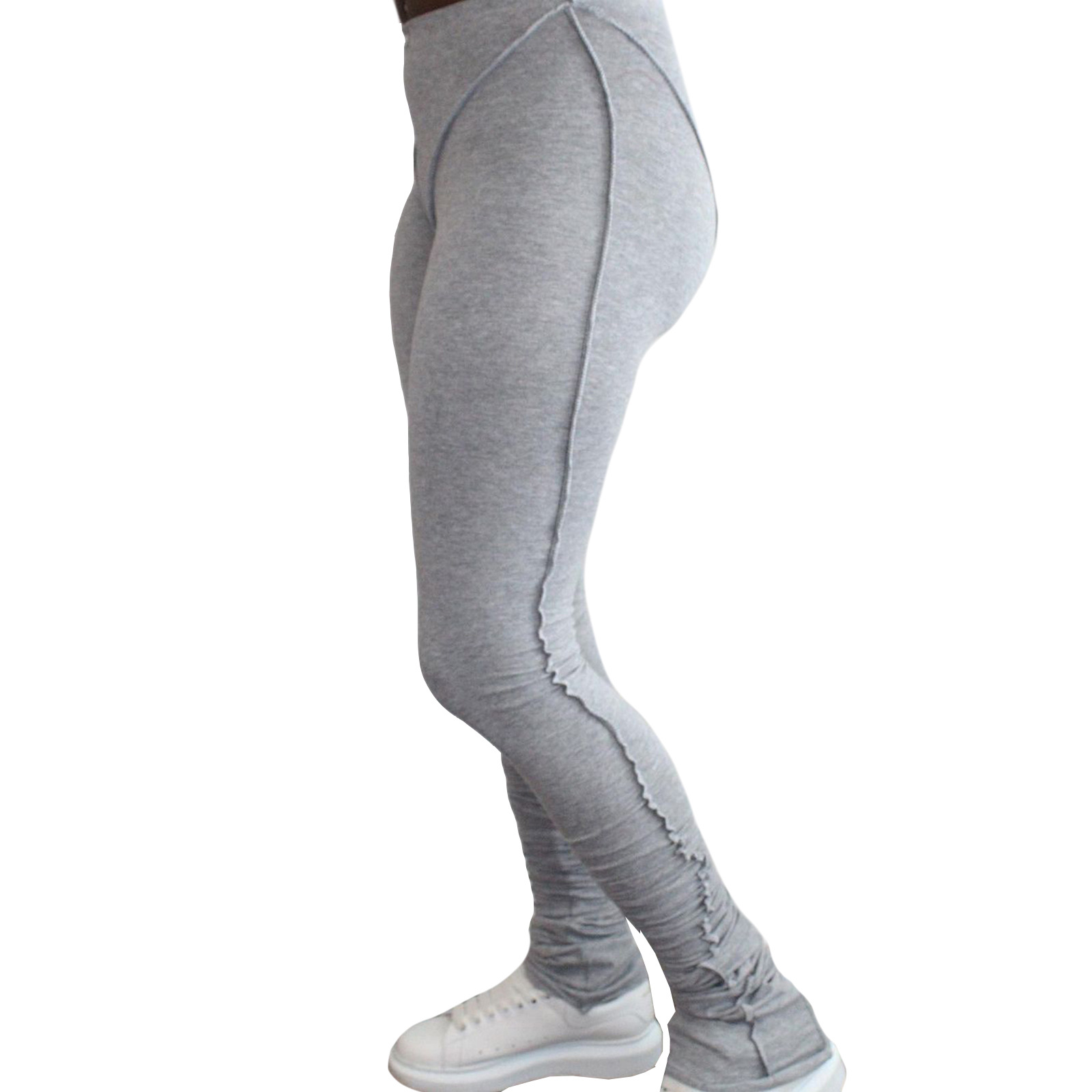 HR8187 欧美时尚女装 2021秋冬新款 棉质面料自定义堆叠堆堆裤-阿里巴巴