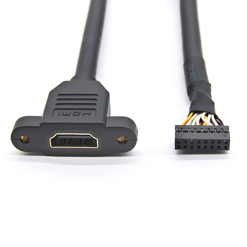 HDMI母转杜邦2x8pin端子线 hdmi母带耳朵高清数据线连接线-阿里巴巴