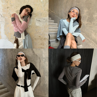 UNITY MODE 基础款多色韩系简约休闲打底长袖T恤女十三行早春上衣-阿里巴巴