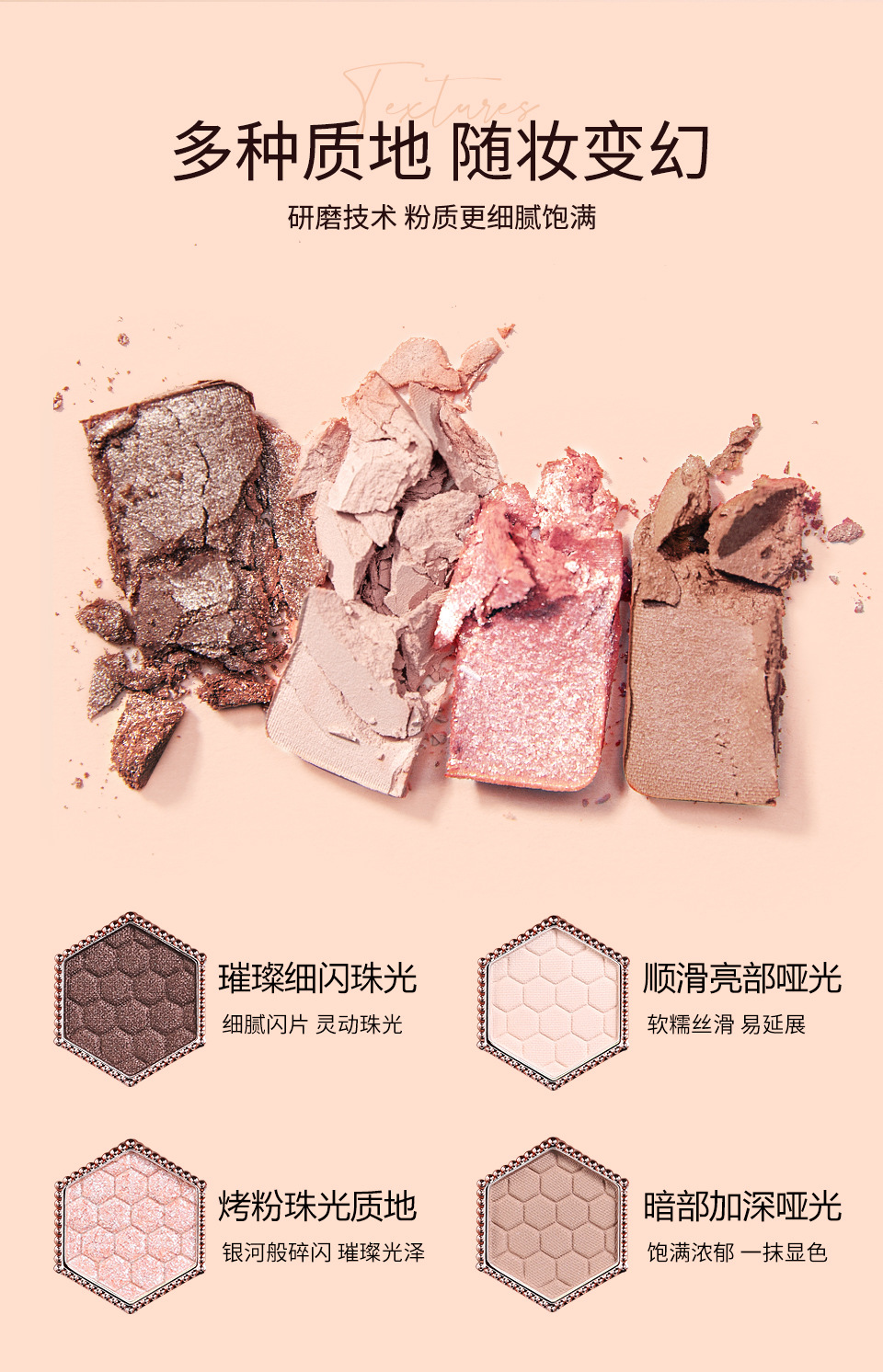 O.TWO.O 蜂巢六角星钻眼影盘网红12色眼影盘珠光哑光学生彩妆1018-阿里巴巴