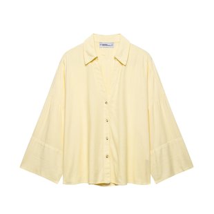 PB&ZA女装2025年夏季新款设计感宽松V领亚麻混纺宽袖衬衫2340712-阿里巴巴