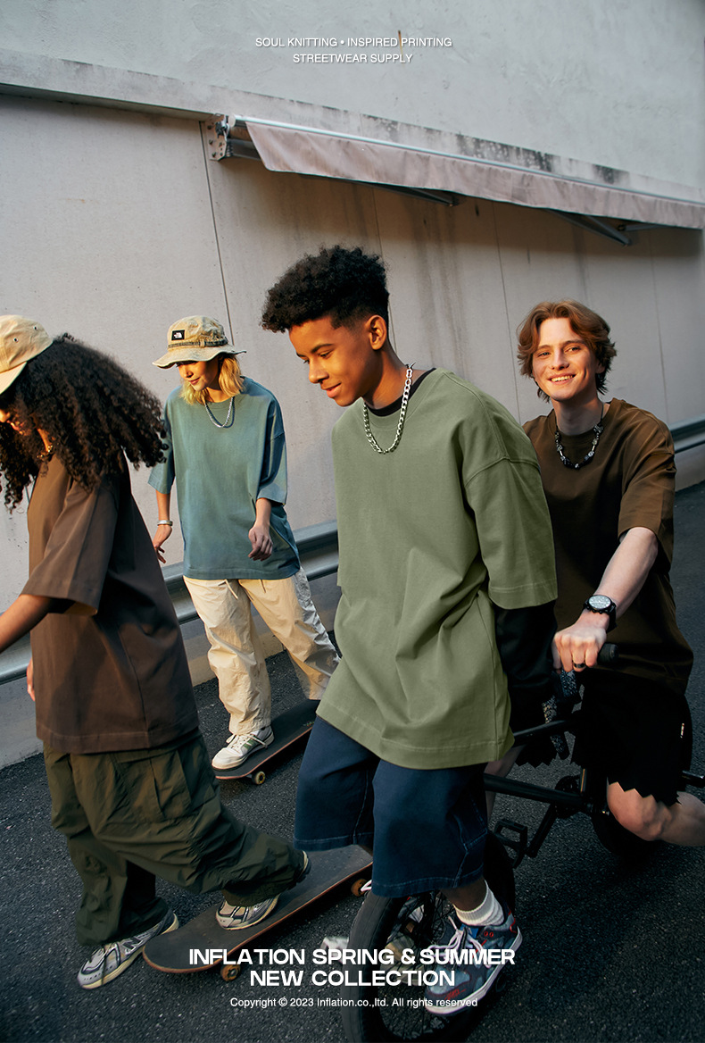 捷展男装|265G宽松短袖2025夏季精梳棉大地色FOG潮牌T恤2.0优化版-阿里巴巴