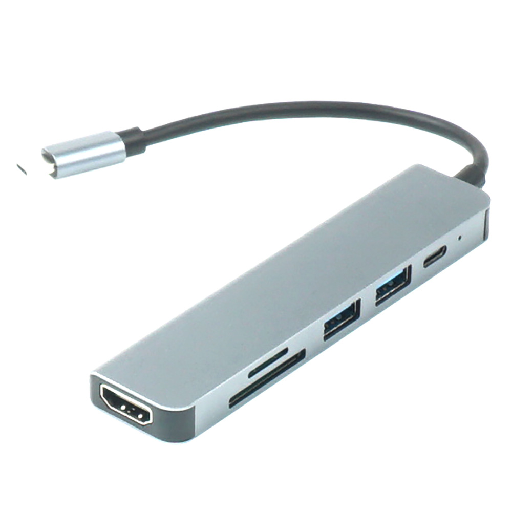 6合一usbc hub 拓展坞适配器线适用于华为macbook AIR PRO type-c-阿里巴巴
