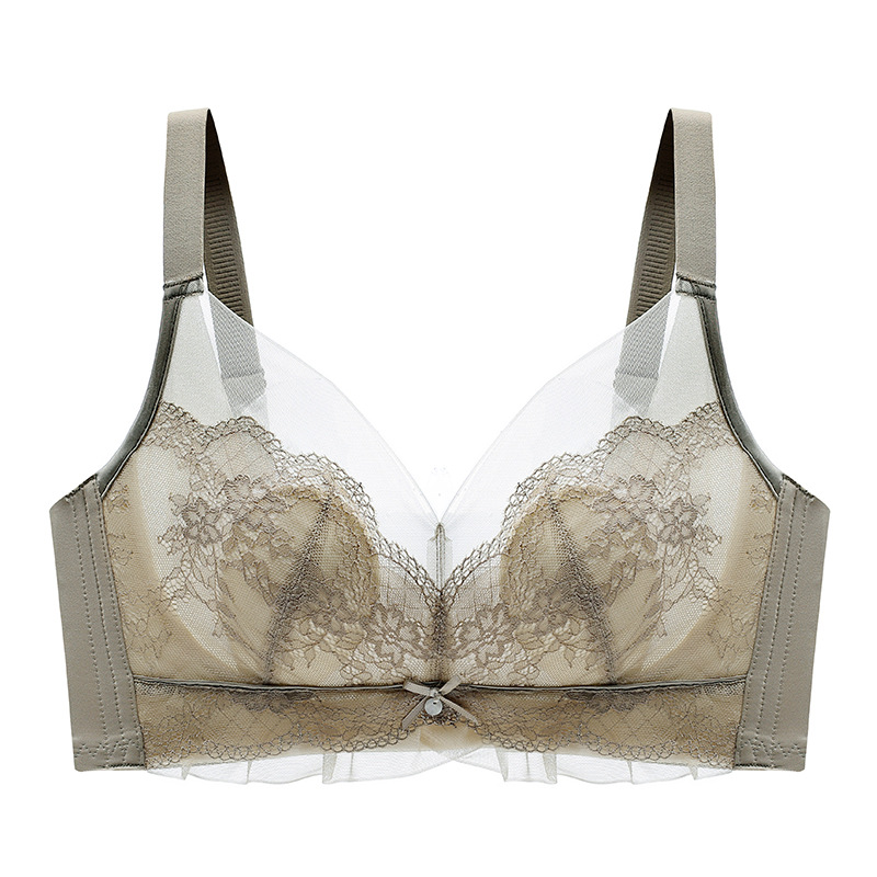 Big Chest Small Sexy Lace Crystal Lightweight Cup Bra Skin-Friendly ...
