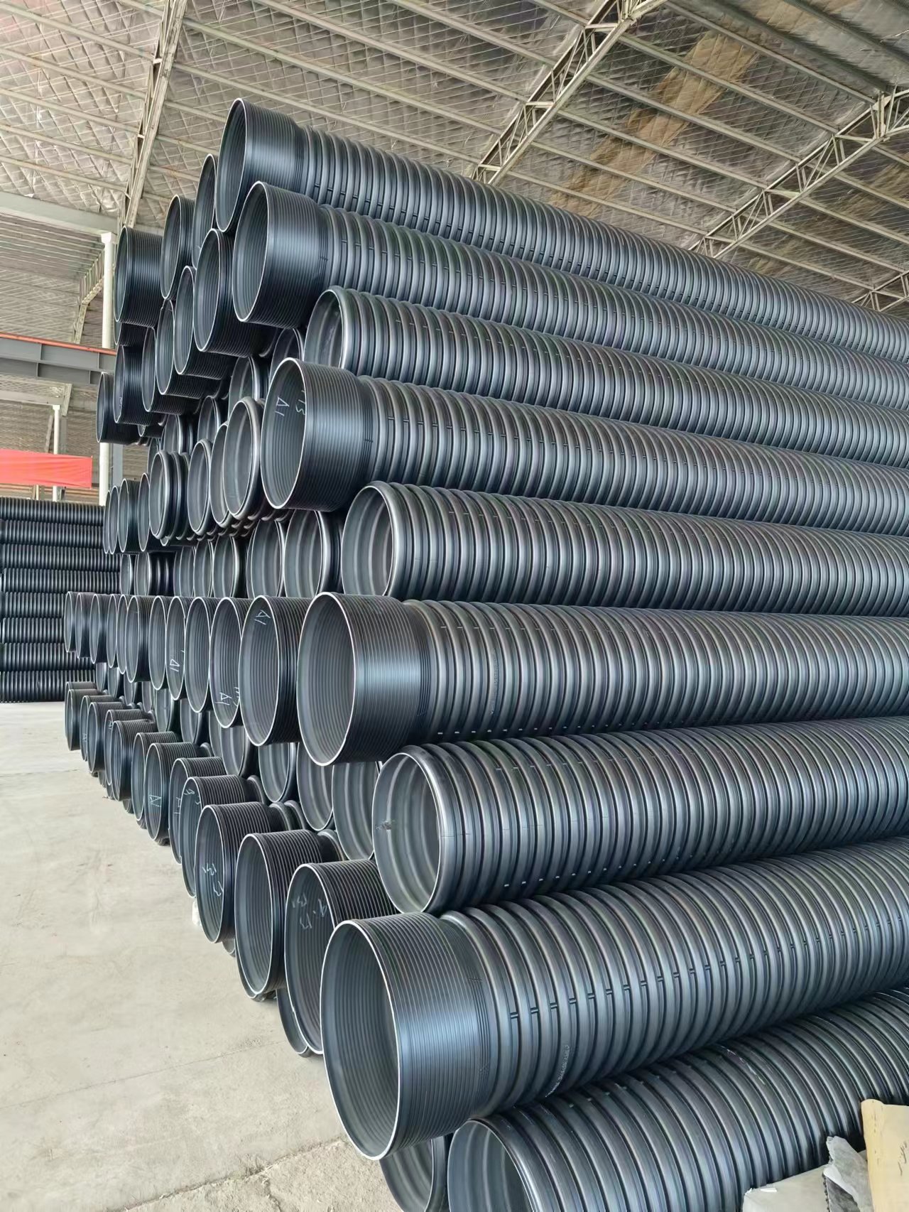 HDPE双壁波纹管dn400排污管农村污水改造市政工程dn300排水管-阿里巴巴