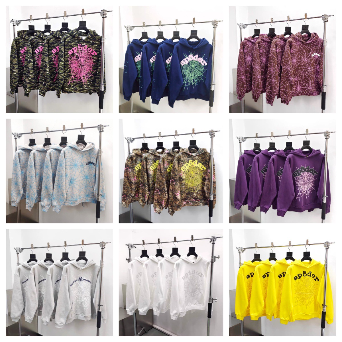 Sp5der海外原版重磅450G加厚摇粒绒发泡印蜘蛛卫衣帽衫男现货批发-阿里巴巴
