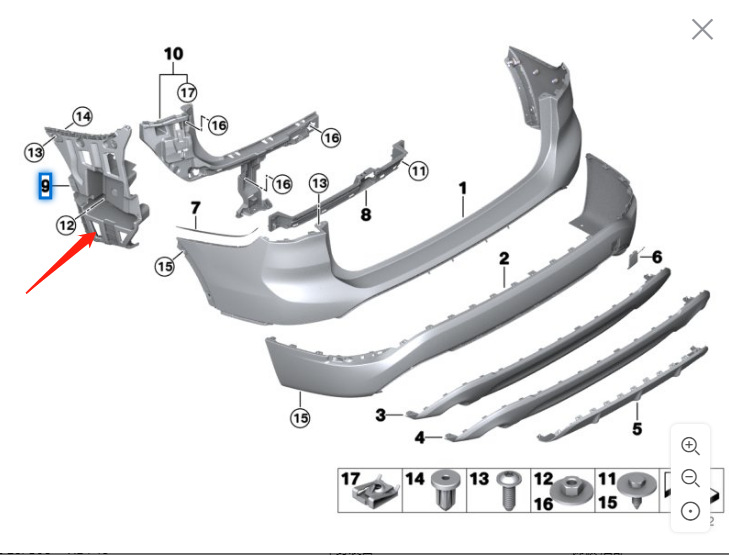 51127332317/51127332318适用于宝马X1 F48 后杠定位支架-阿里巴巴