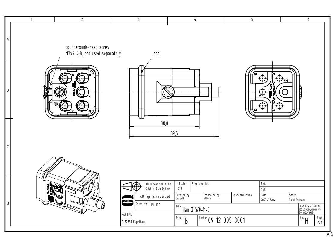 09120053001 德国 HARTING HAN Q5/0-M 5芯 公头 重载连接器-阿里巴巴